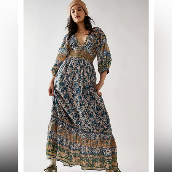 Free People | Dresses | Free People Golden Hour Border Maxi Dress ...